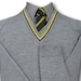 Grey 'V' Neck WOOLLEN School Uniform Jersey With Navy & Yellow Trim at ...