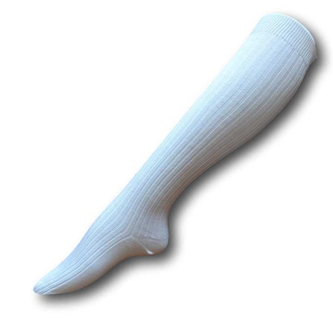 Ladies / Girls Knee Length White Ribbed Socks - Etsy