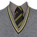 Grey 'V' Neck WOOLLEN School Uniform Jersey With Navy & Yellow Trim at ...