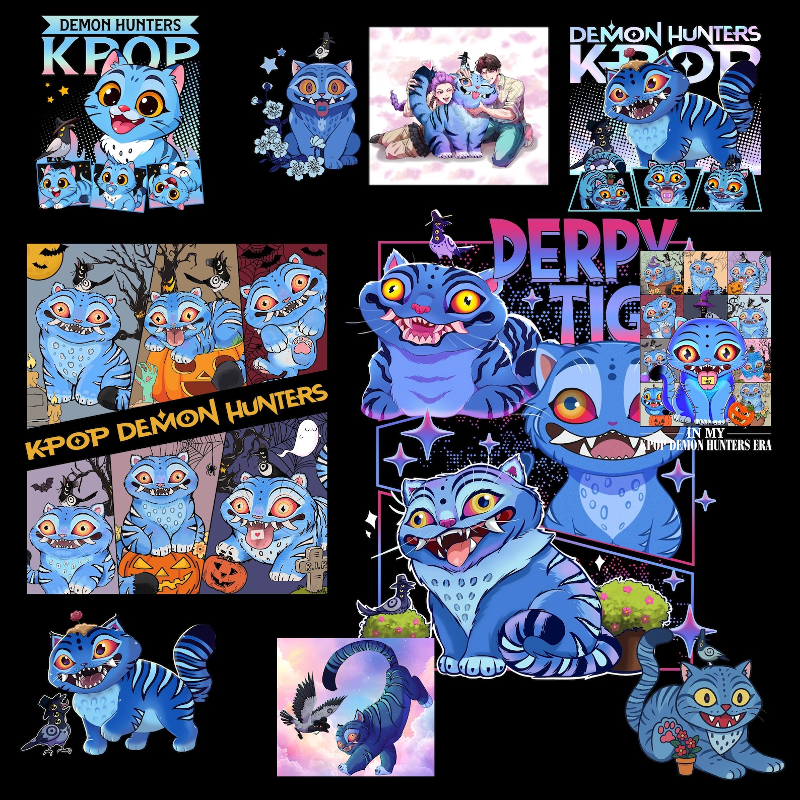 50+ Demon Hunter Derpy PNG Bundle -- Kpop Derpy Tiger Designs -kpop ...