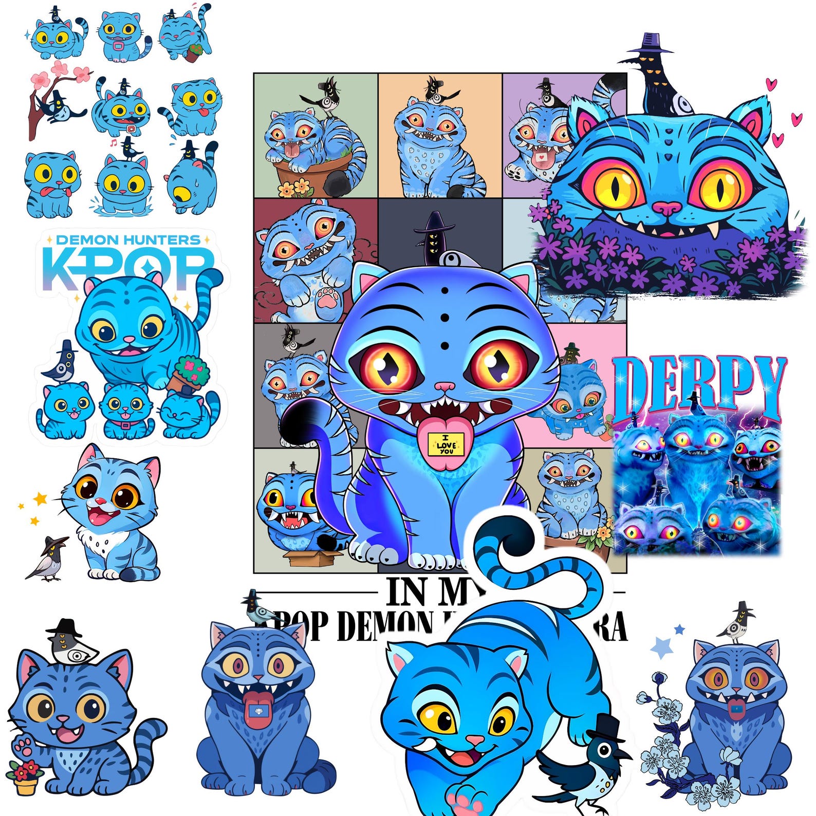 50+ Demon Hunter Derpy PNG Bundle -- Kpop Derpy Tiger Designs -kpop ...