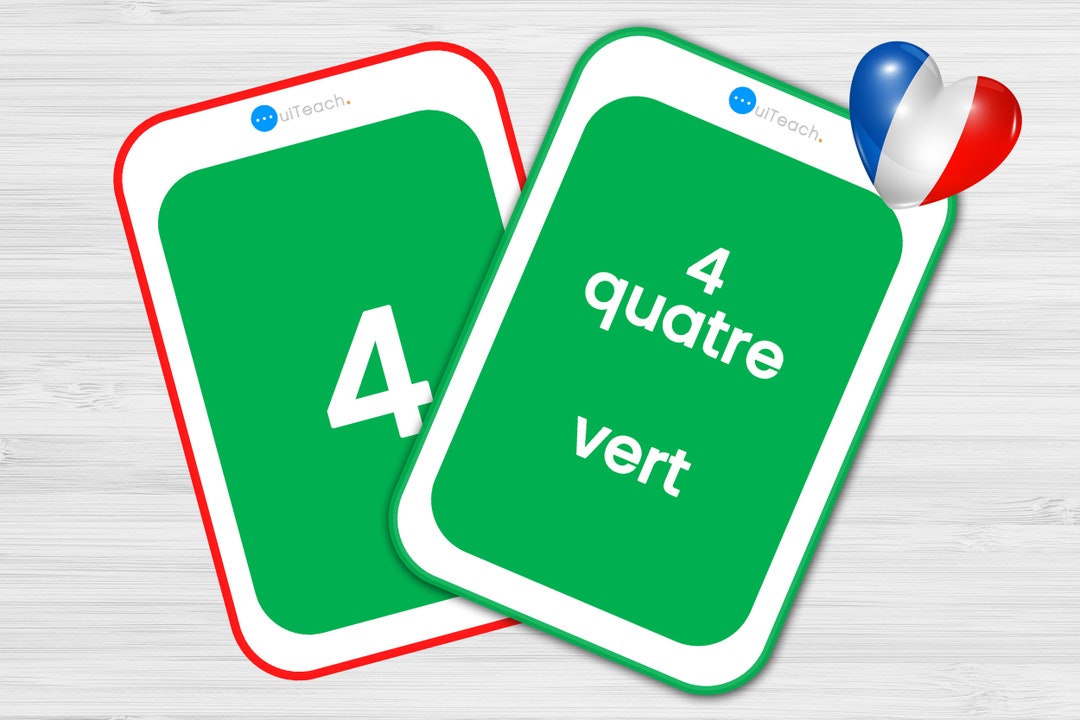 French Learning Cards 16 Flash Cards About Numbers and - Etsy