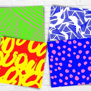 Bright Abstract Digital Paper, Primary Colors, Instant Download ...