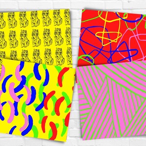 Bright Abstract Digital Paper, Primary Colors, Instant Download ...