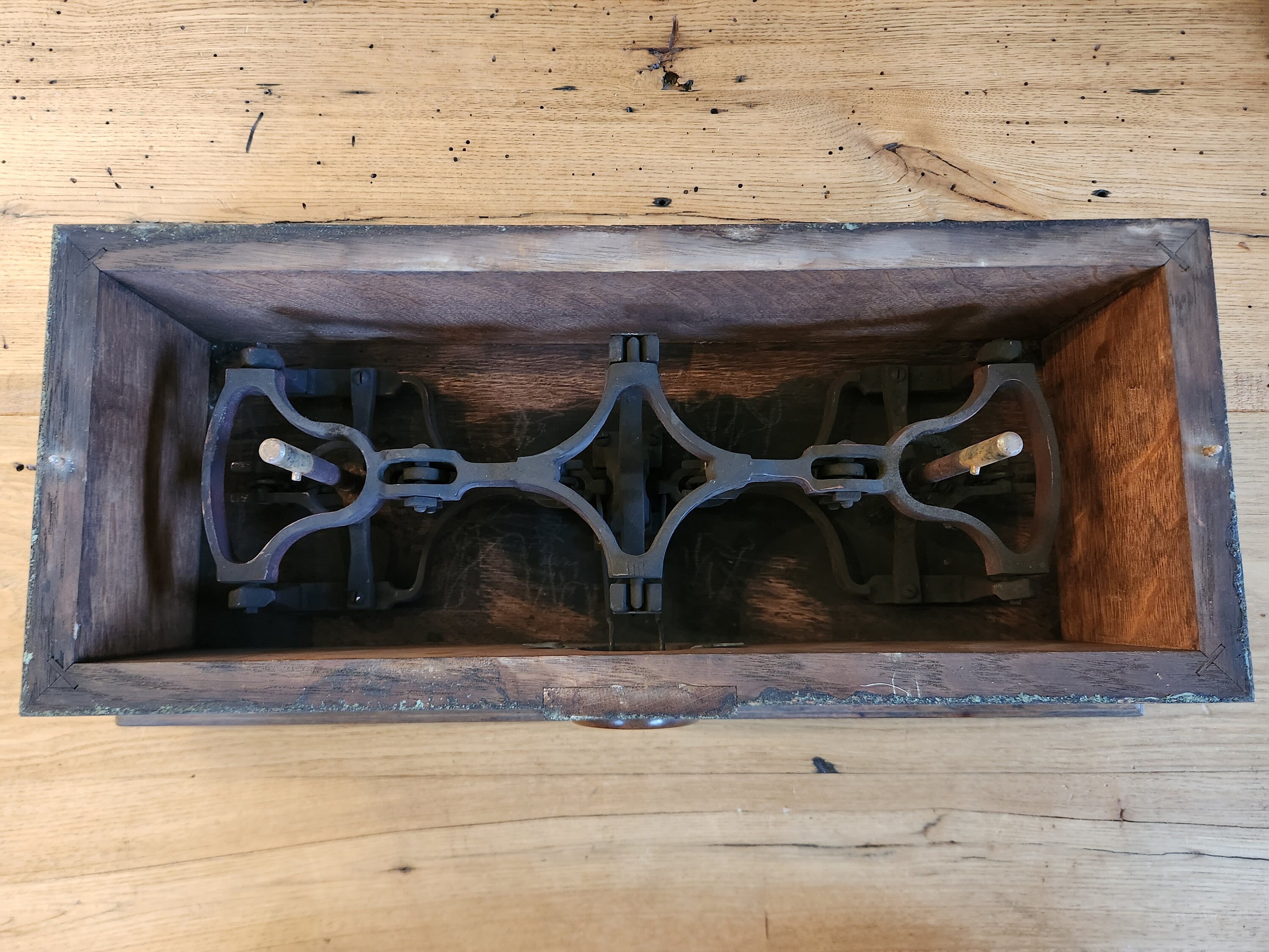 Antique Carved Henry Troemner Oak Scale - Vintage Market Scale ...