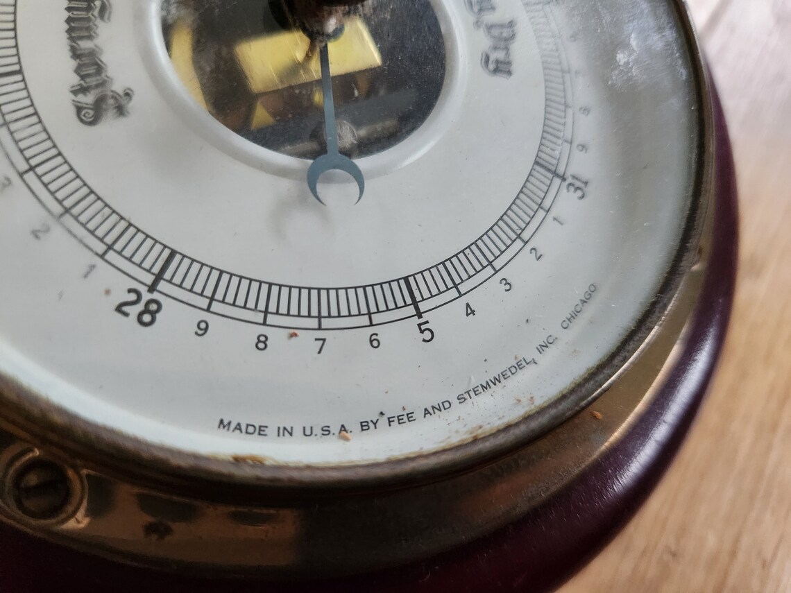 Vintage Barometer Wooden Barometer Vintage Wooden - Etsy