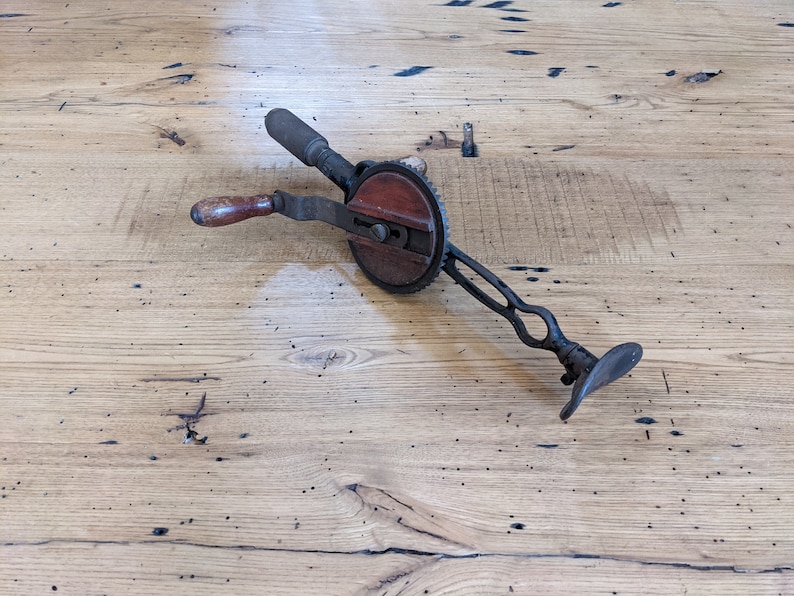 Vintage Hand Crank Drill Vintage Hand Held Crank Drill Antique Manual ...