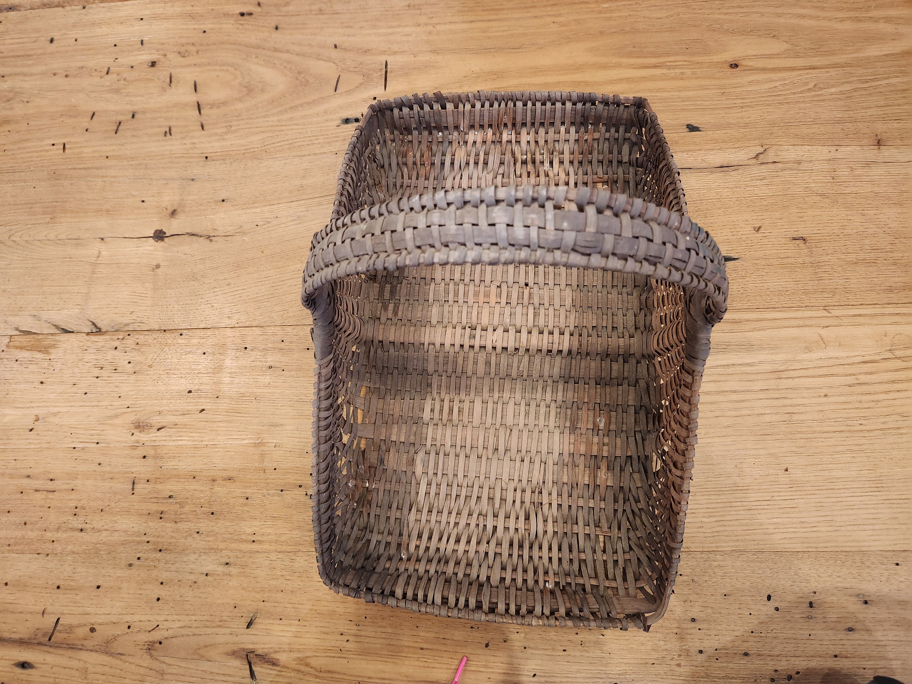 Antique Gathering Basket - Vintage Split Wood Woven Basket - Antique ...