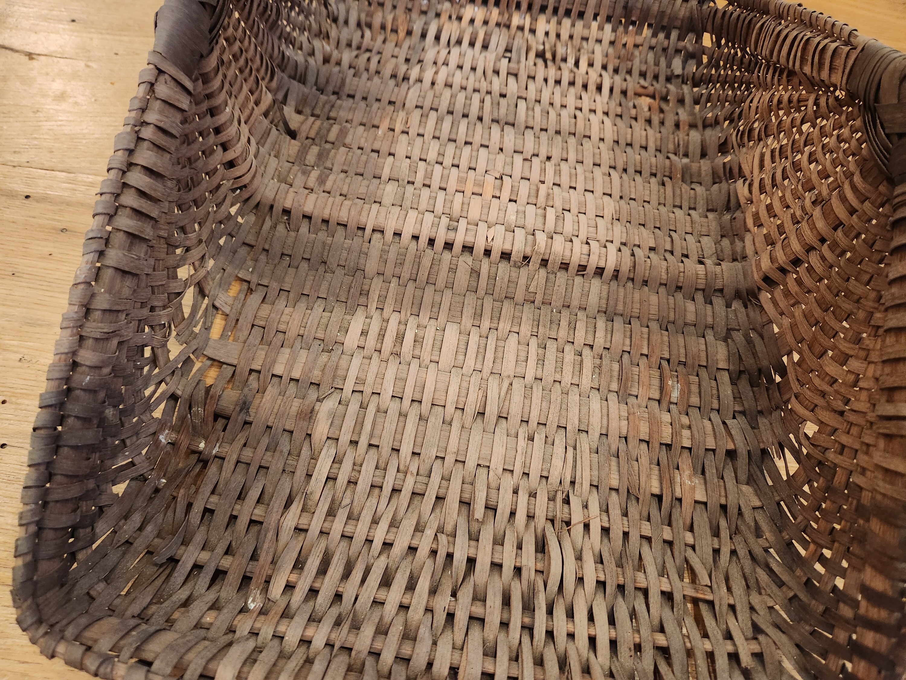 Antique Gathering Basket - Vintage Split Wood Woven Basket - Antique ...