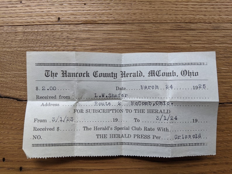 Vintage Farm House Receipts From the 1920s Through 1940s - Paper Lot - Etsy