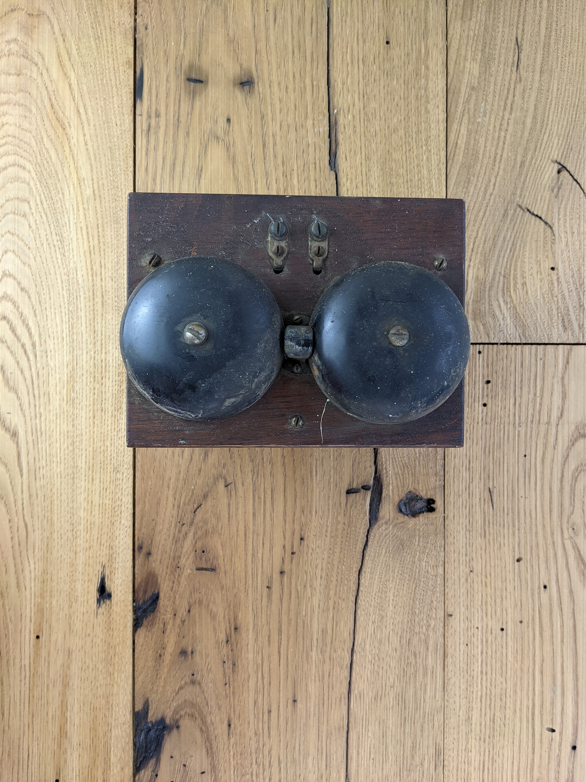 Vintage Phone Bell - 1920s Double Bell Telephone Ringer - Wooden Box ...