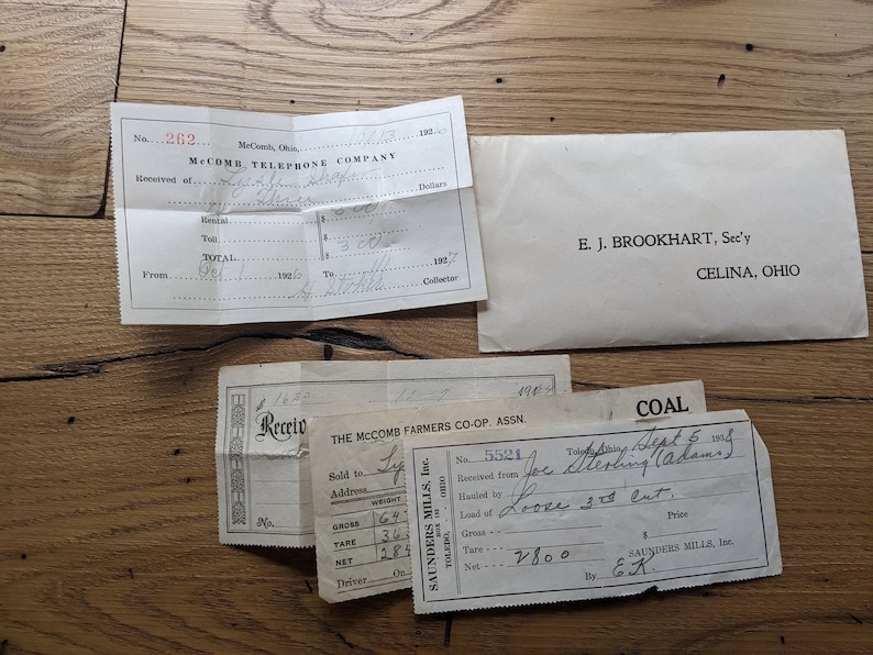 Vintage Farm House Receipts From the 1920s Through 1940s - Etsy