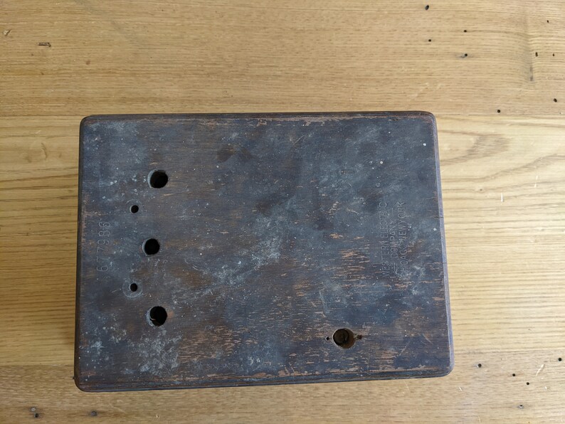 Antique Western Electric Company Wood Telephone Box Vintage Dovetail ...