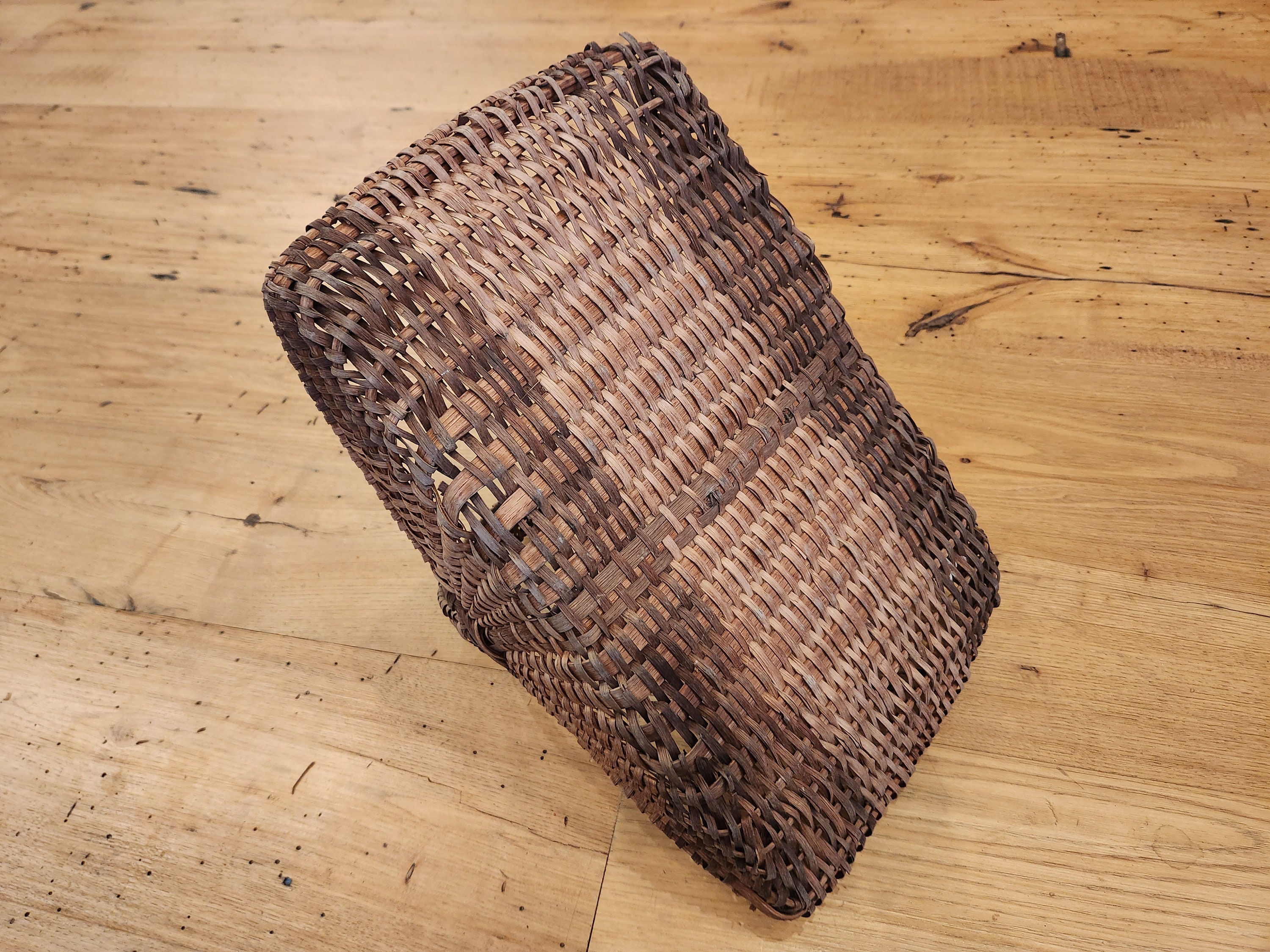 Antique Gathering Basket - Vintage Split Wood Woven Basket - Antique ...