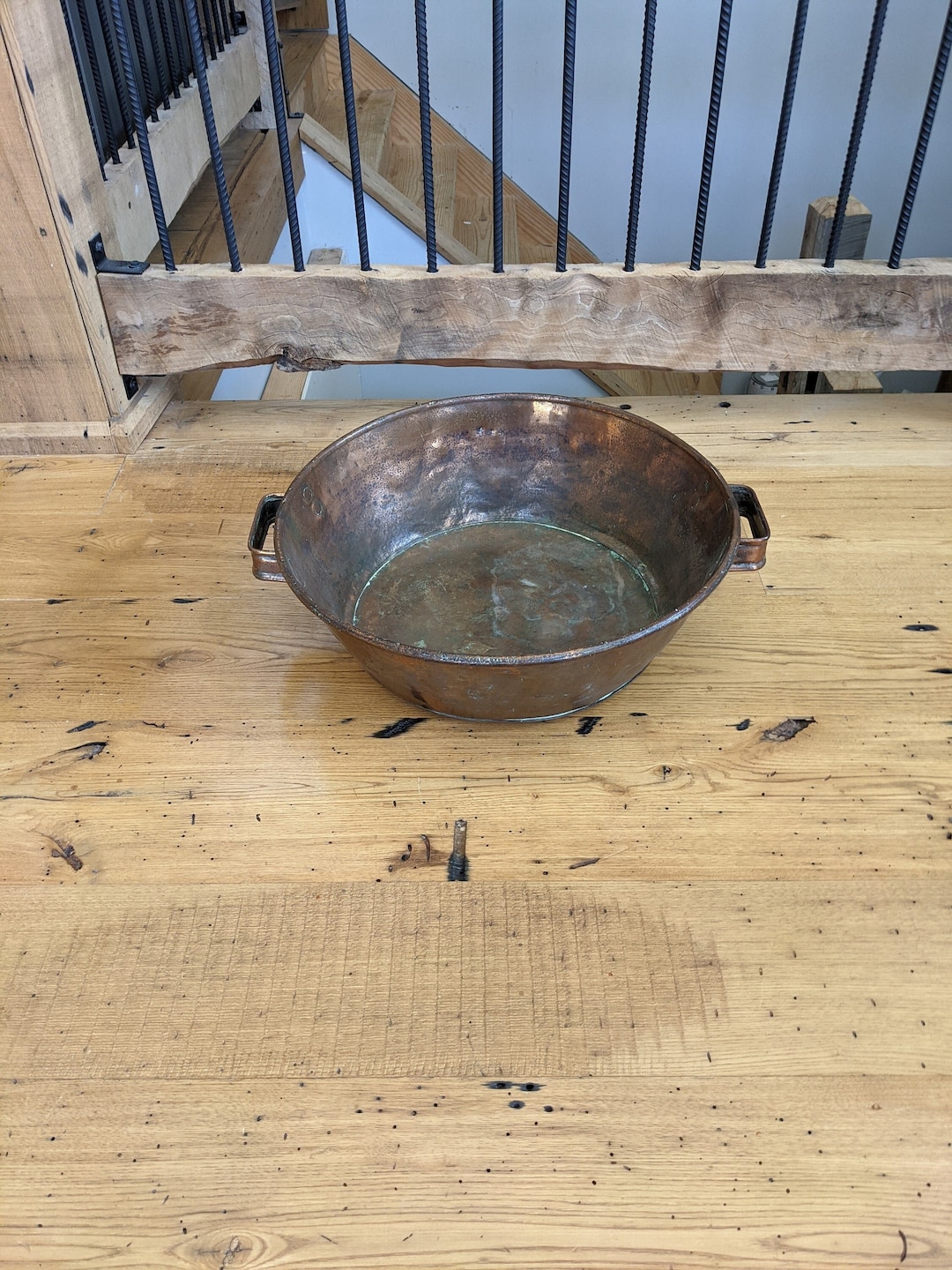 Antique Large Copper Pot - Vintage Copper Pot - Hand Hammered Copper ...