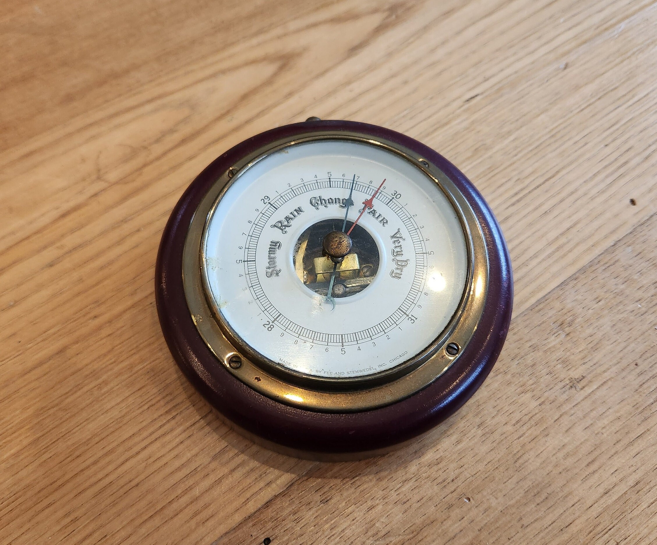 Vintage Barometer - Wooden Barometer - Vintage Wooden Barometer ...