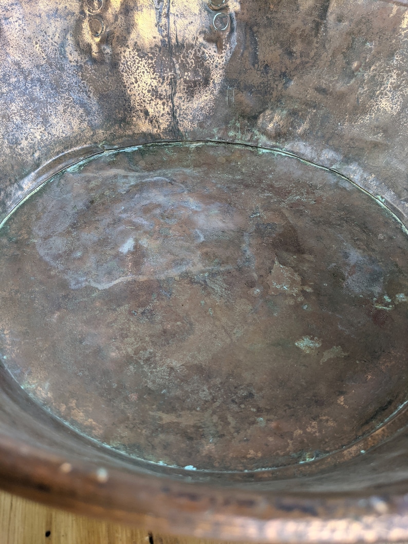 Antique Large Copper Pot - Vintage Copper Pot - Hand Hammered Copper ...