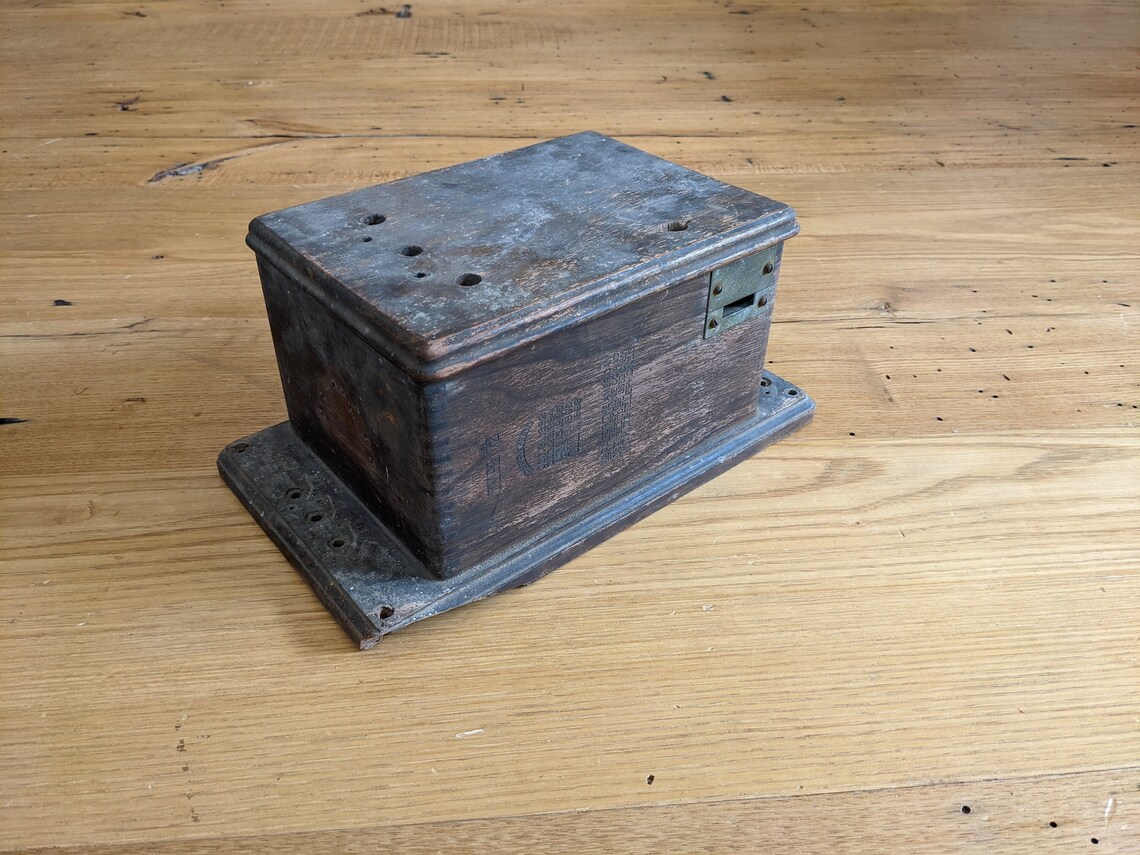 Antique Western Electric Company Wood Telephone Box Vintage Dovetail ...