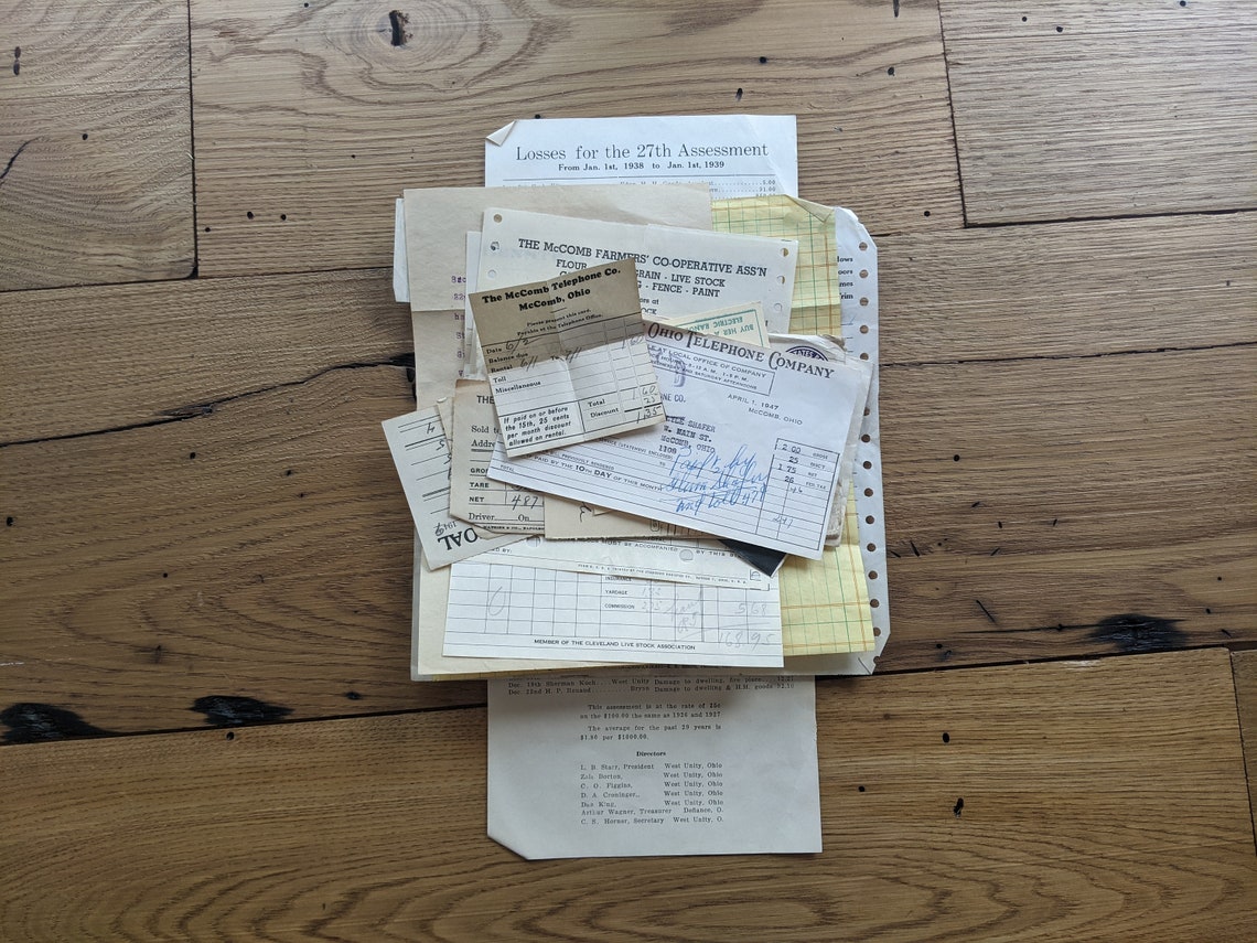 Vintage Farm House Receipts From the 1930s Through 1940s Lot Paper - Etsy