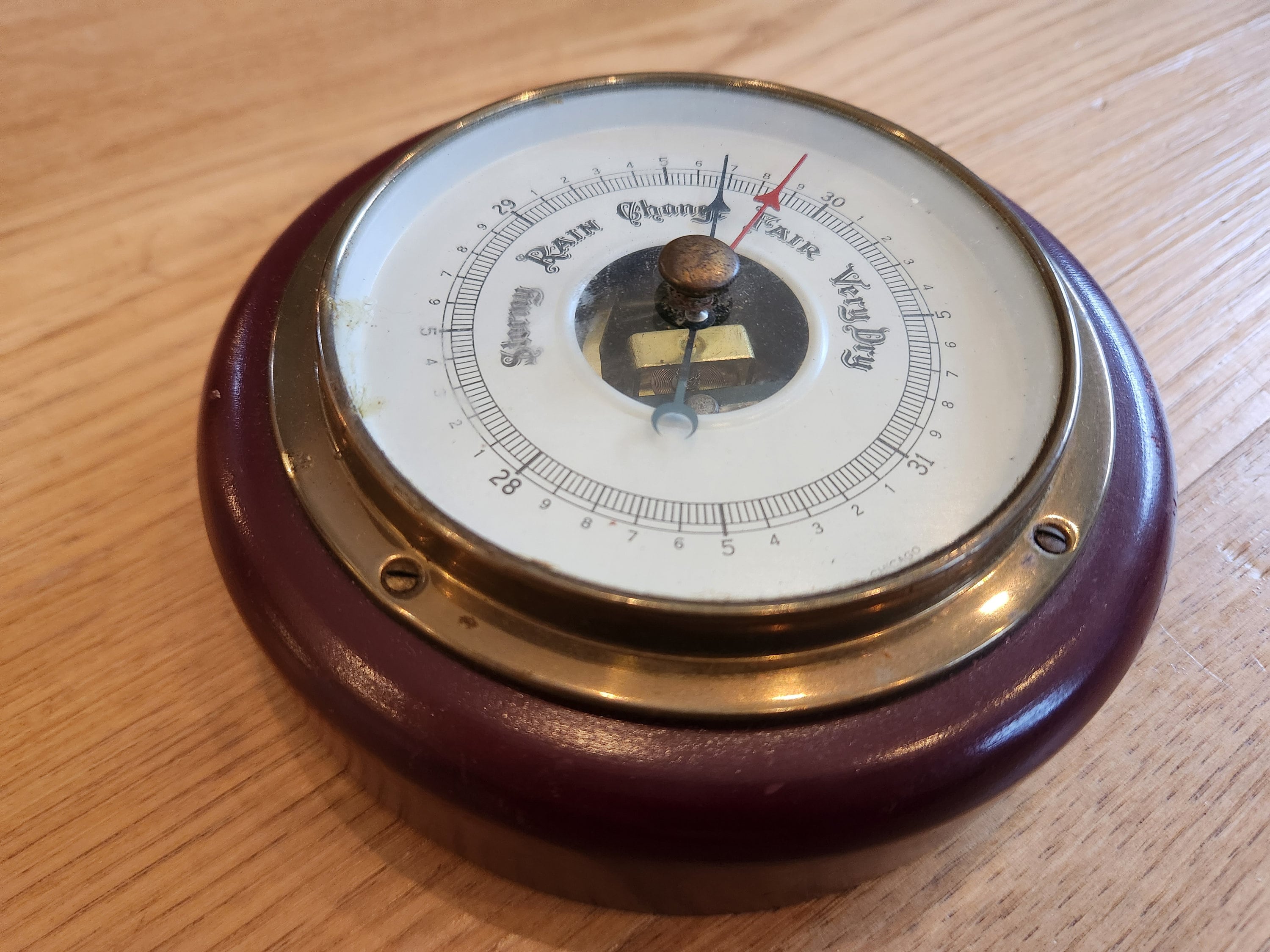 Vintage Barometer Wooden Barometer Vintage Wooden - Etsy