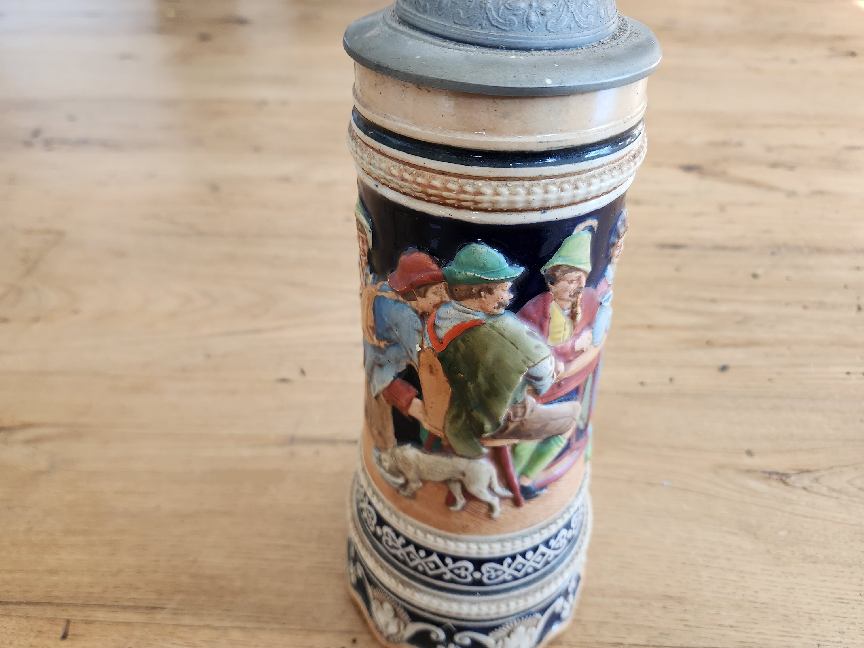 Vintage Beer Stein - Ceramic Beer Stein - Vintage Beer Stein With Metal ...