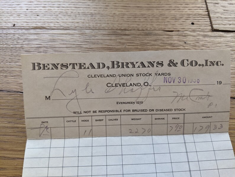 Vintage Farm House Receipts From the 1930s Through 1940s Lot Paper - Etsy