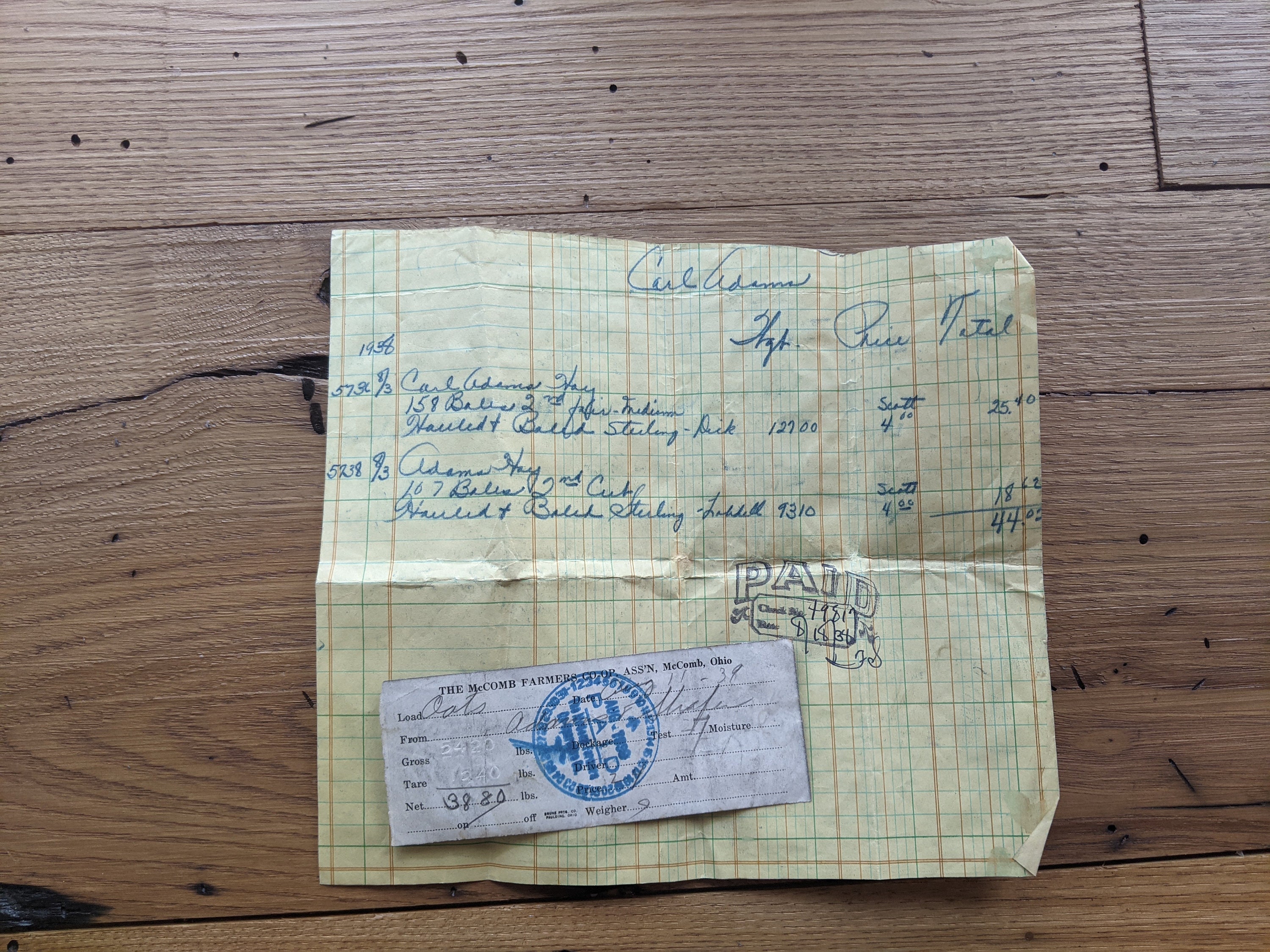 Vintage Farm House Receipts From the 1930s Through 1940s Lot Paper - Etsy