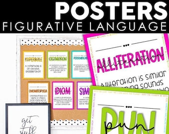 Figurative Language Posters | ELA Bulletin Board Set | Boho Neutral - Etsy