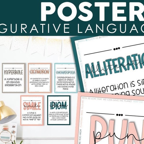 Figurative Language Posters ELA Bulletin Board Set Boho - Etsy
