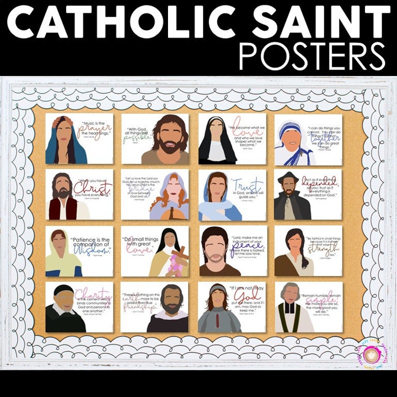 Catholic Saint Posters | Saints Bulletin Board | Catholic Bulletin ...
