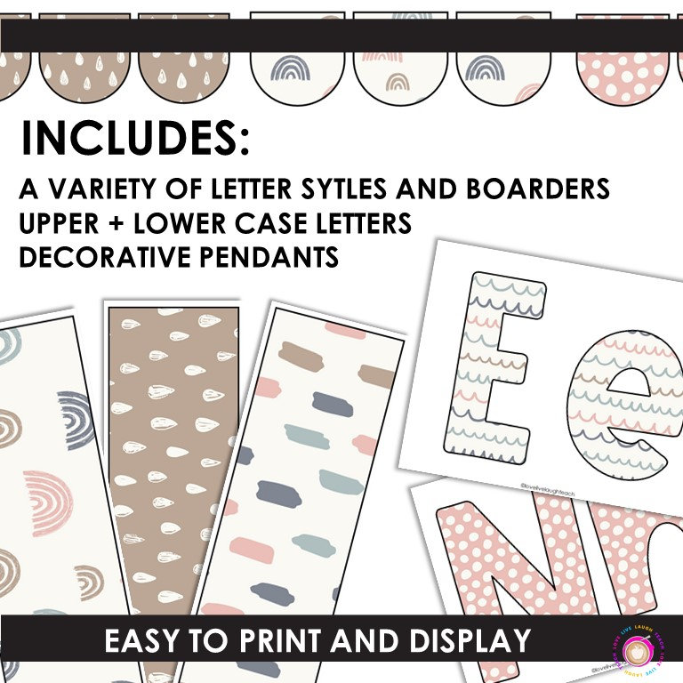 BOHO Bulletin Board Lettering Pack Classroom Decor - Etsy