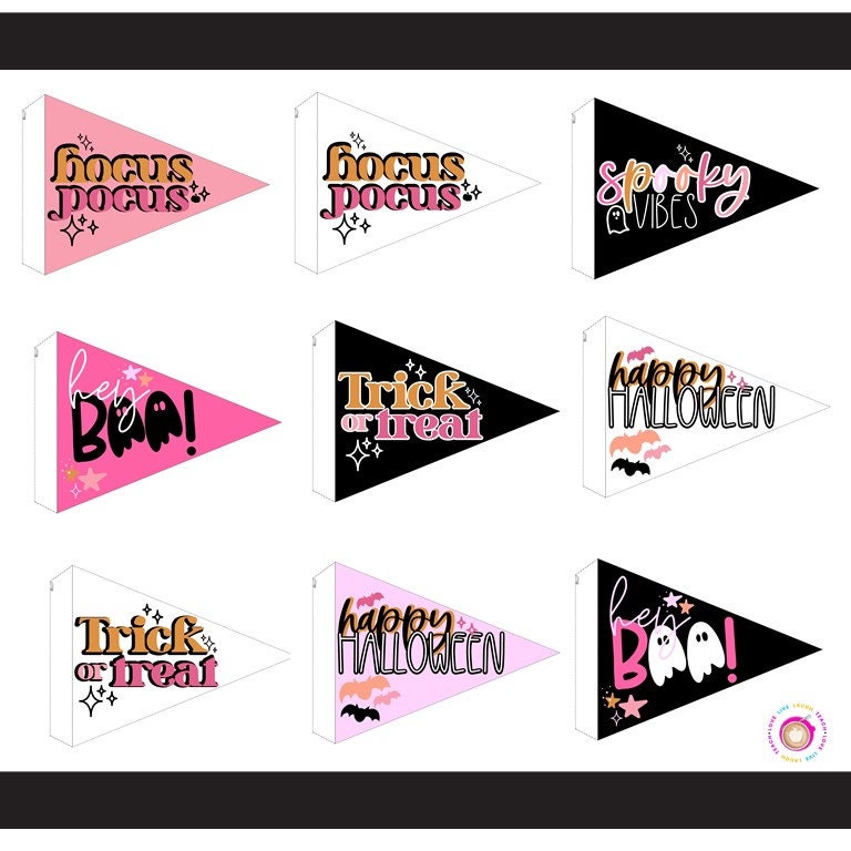 Halloween Pennant Flag Printable for Boo Baskets Halloween Photo Props ...