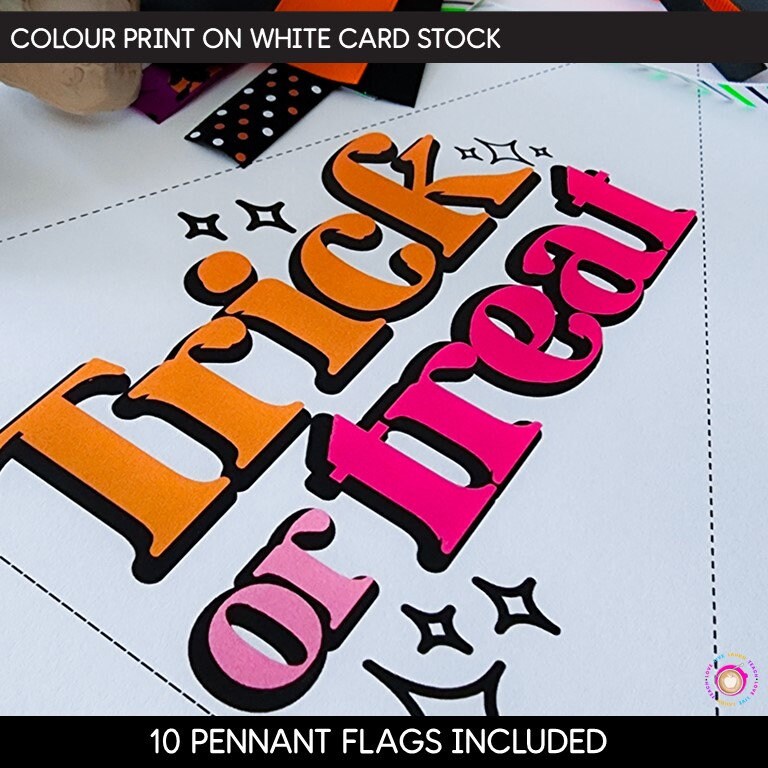 Halloween Pennant Flag Printable for Boo Baskets Halloween Photo Props ...