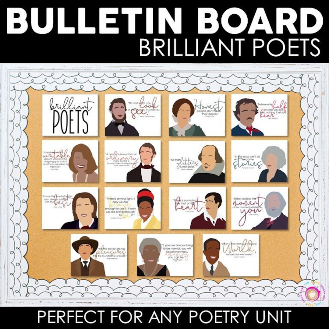 Famous Poets Bulletin Board Set | Famous Poets Posters - Etsy
