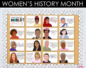 Women's History Month Posters, Inspirational Quote Printable Classroom ...