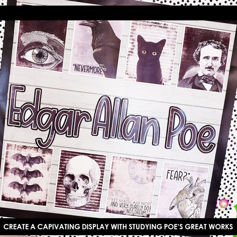 Edgar Allan Poe Posters | Poe Bulletin Board Kit - the Raven, the Tell ...