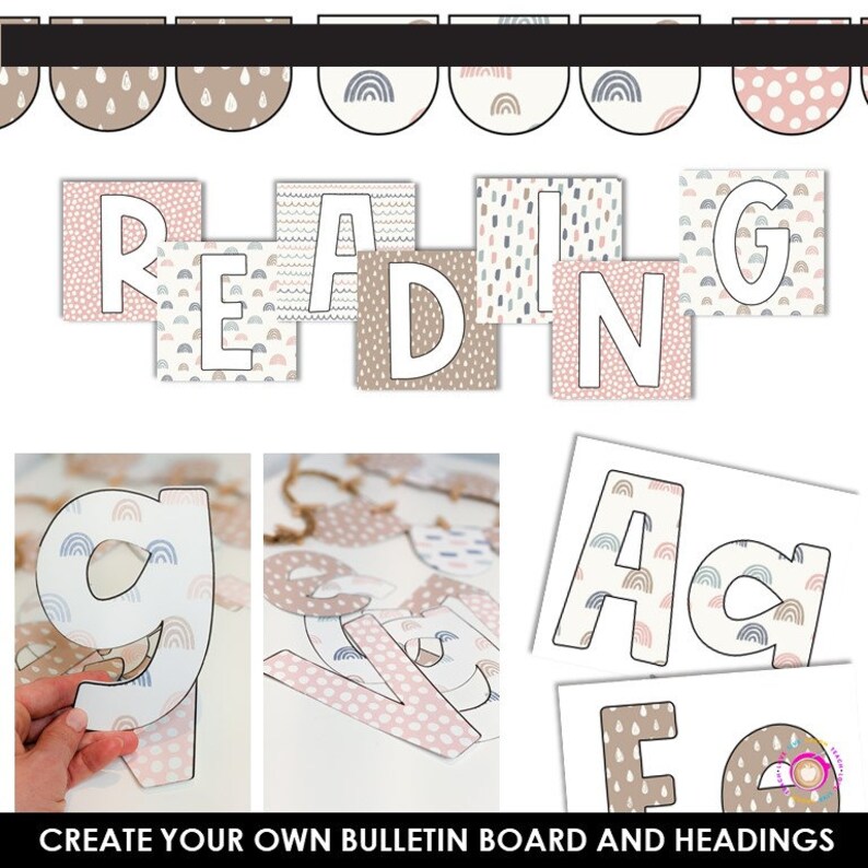 BOHO Bulletin Board Lettering Pack Classroom Decor | Etsy