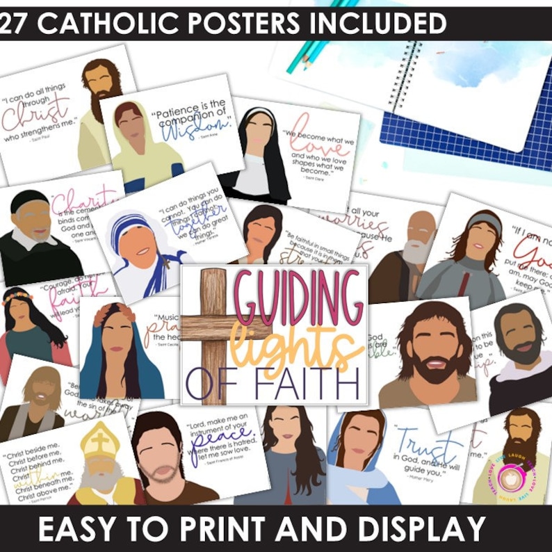 Catholic Saint Posters | Saints Bulletin Board | Catholic Bulletin ...