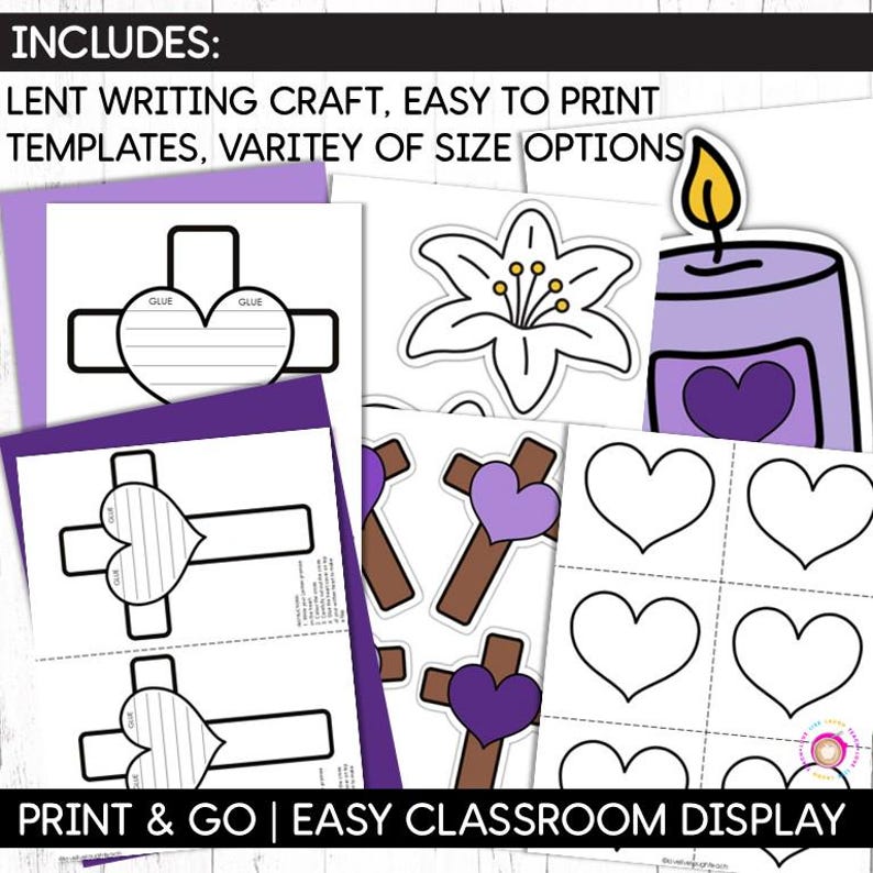 Catholic Lent Bulletin Board | Lenten Promise Craft | Lent Crafts ...
