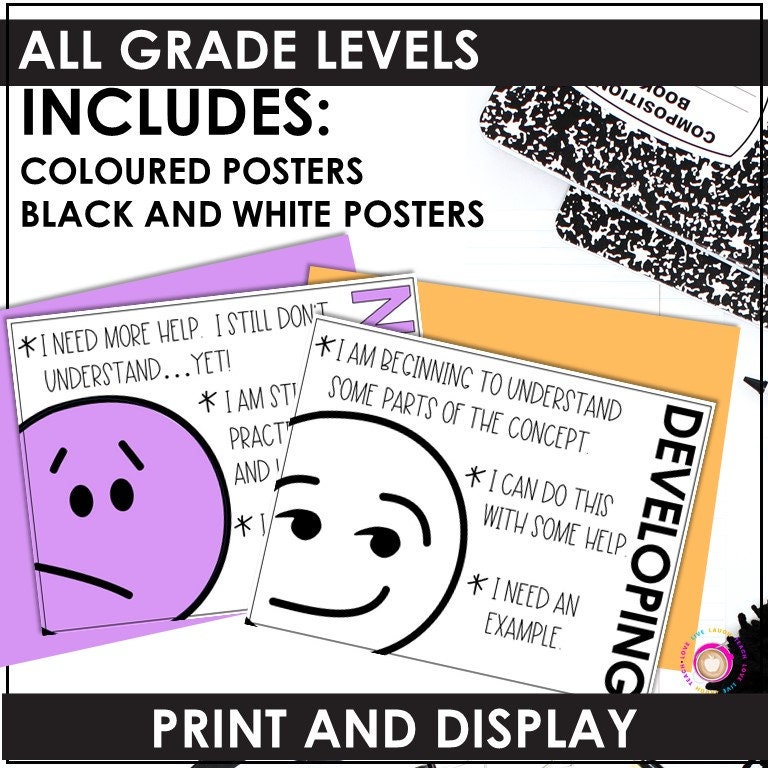 Levels of Understanding | Bright Self-assessment Posters - Etsy