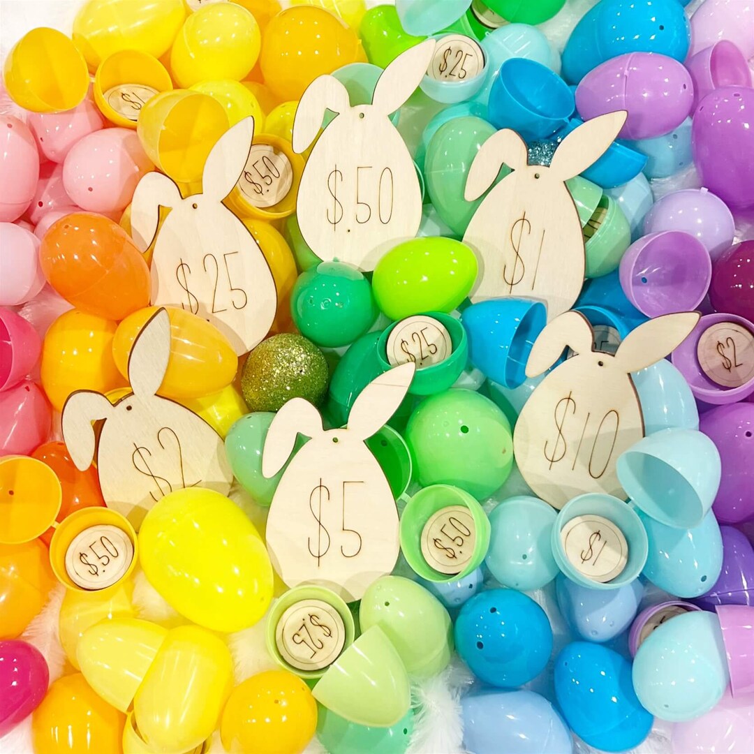 Easter Egg Bunny Tokens | Egg Hunt Filler | Non Candy Egg Filler ...