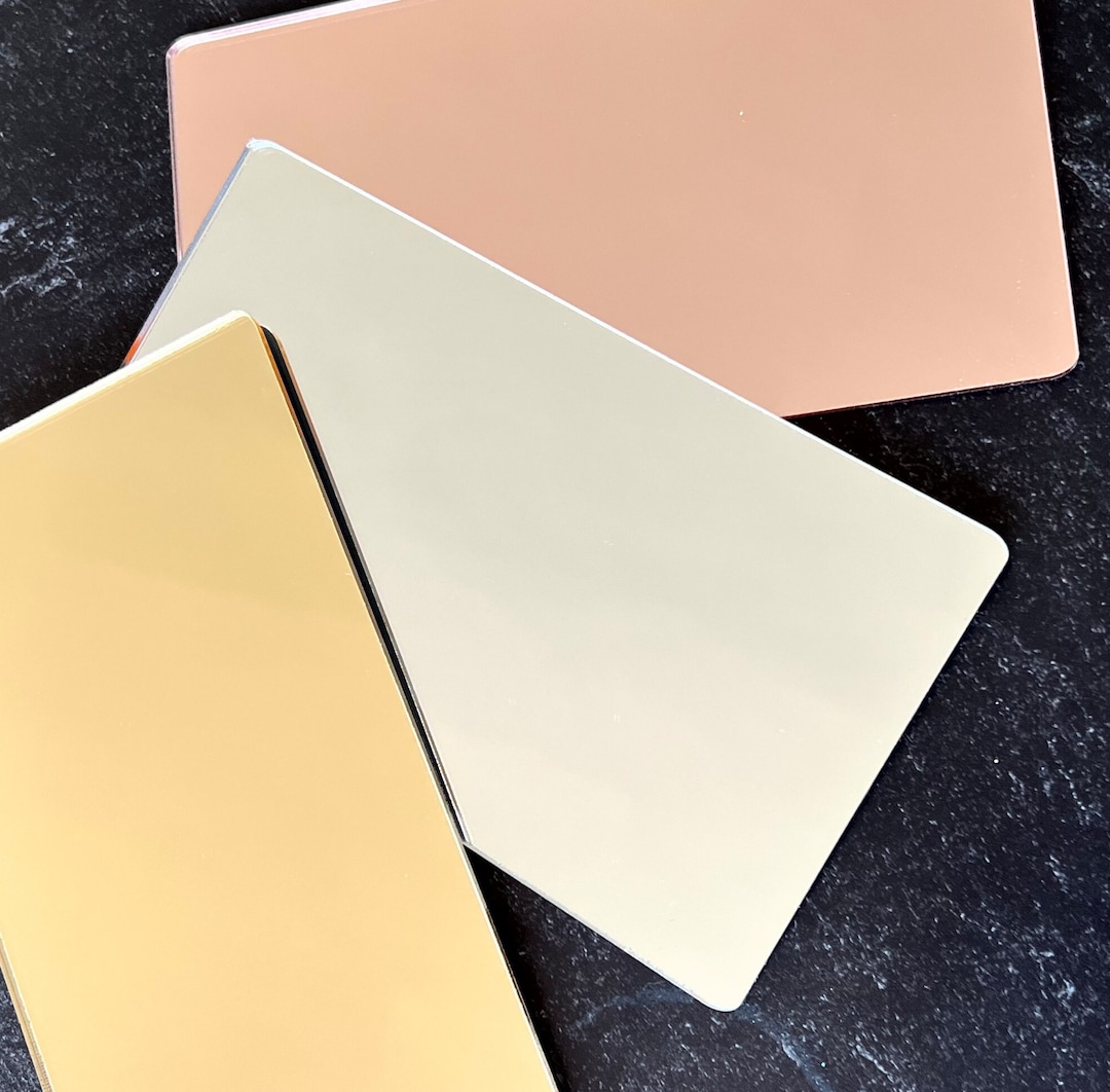 3mm Mirrored Acrylic Sheets 11.85x20 Silver Gold Rose Gold Acrylic ...