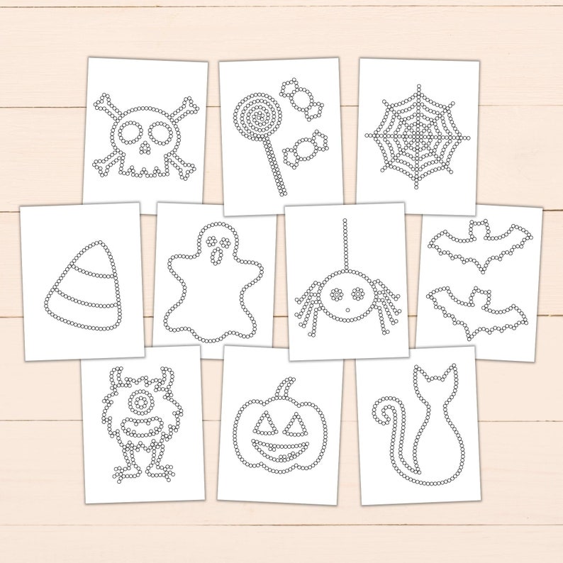 Halloween Q-tip Tracing Sheets - Printable Preschool Worksheets for ...