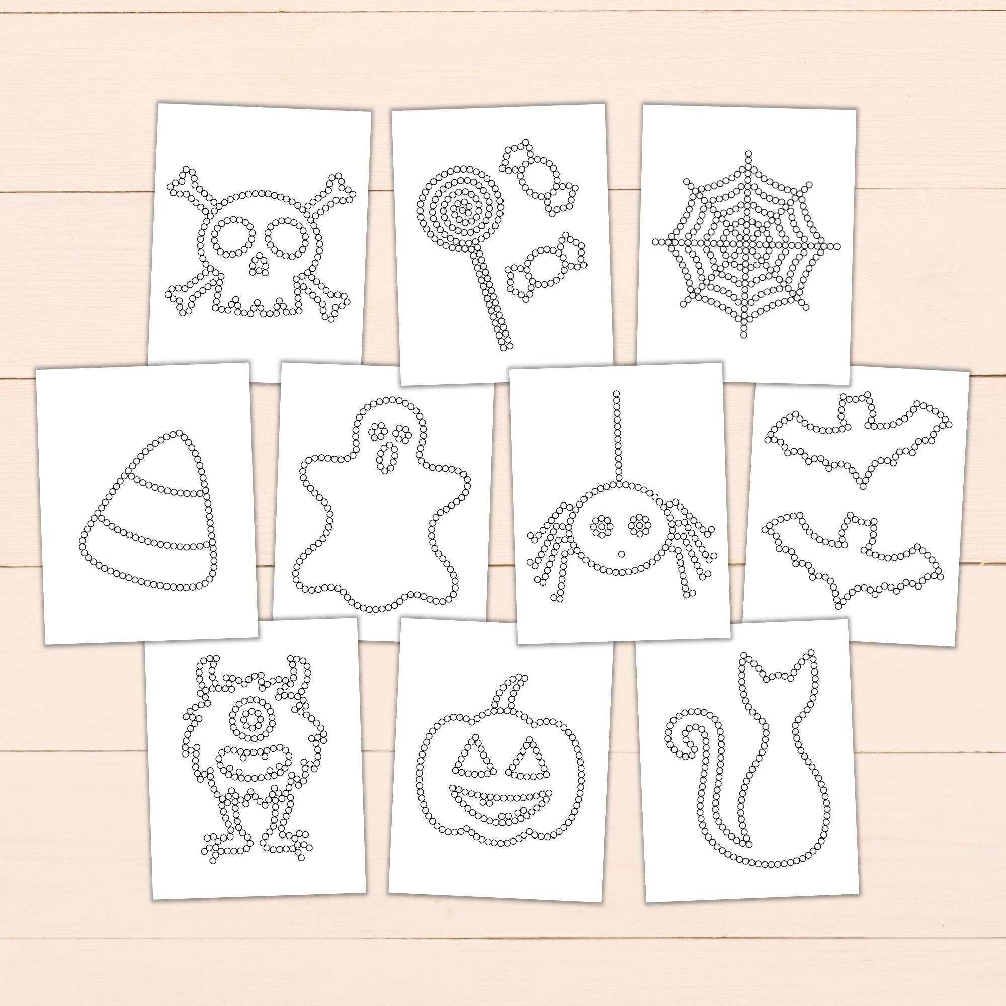 Halloween Q-tip Tracing Sheets - Printable Preschool Worksheets for ...