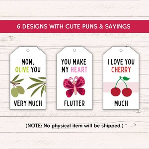 Cute Printable Mother's Day Gift Tag Bundle With Puns - PDF Digital ...
