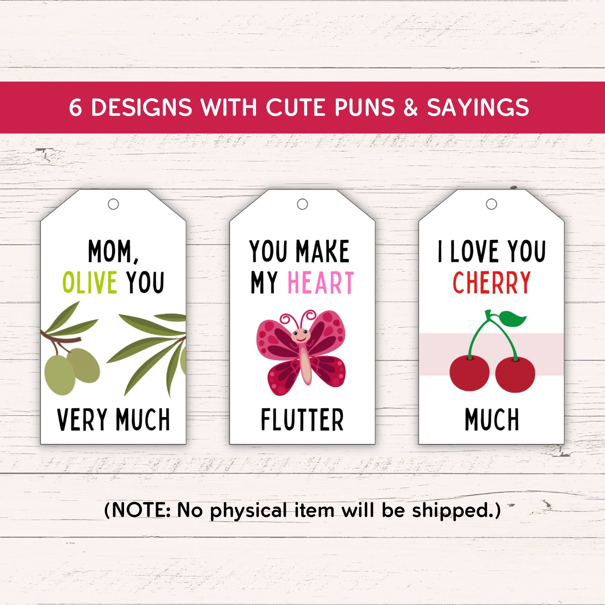 Cute Printable Mother's Day Gift Tag Bundle With Puns PDF Digital ...