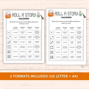 Halloween Roll a Story - Creative Writing Prompt Activity - Printable ...
