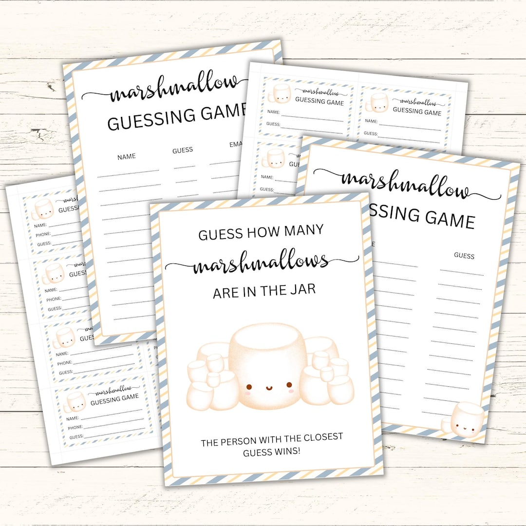 Marshmallow Guessing Game - Marshmallow Guessing Jar Game - Guess How ...