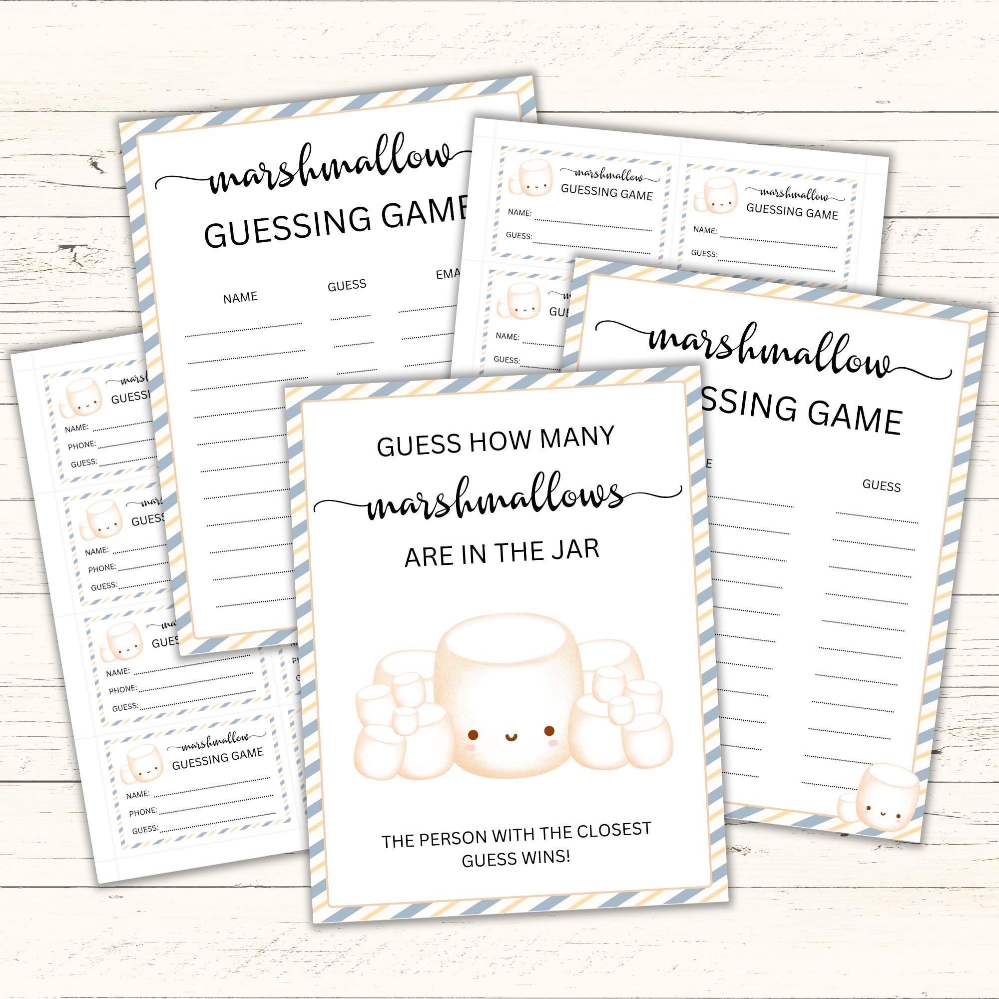 Marshmallow Guessing Game - Marshmallow Guessing Jar Game - Guess How ...