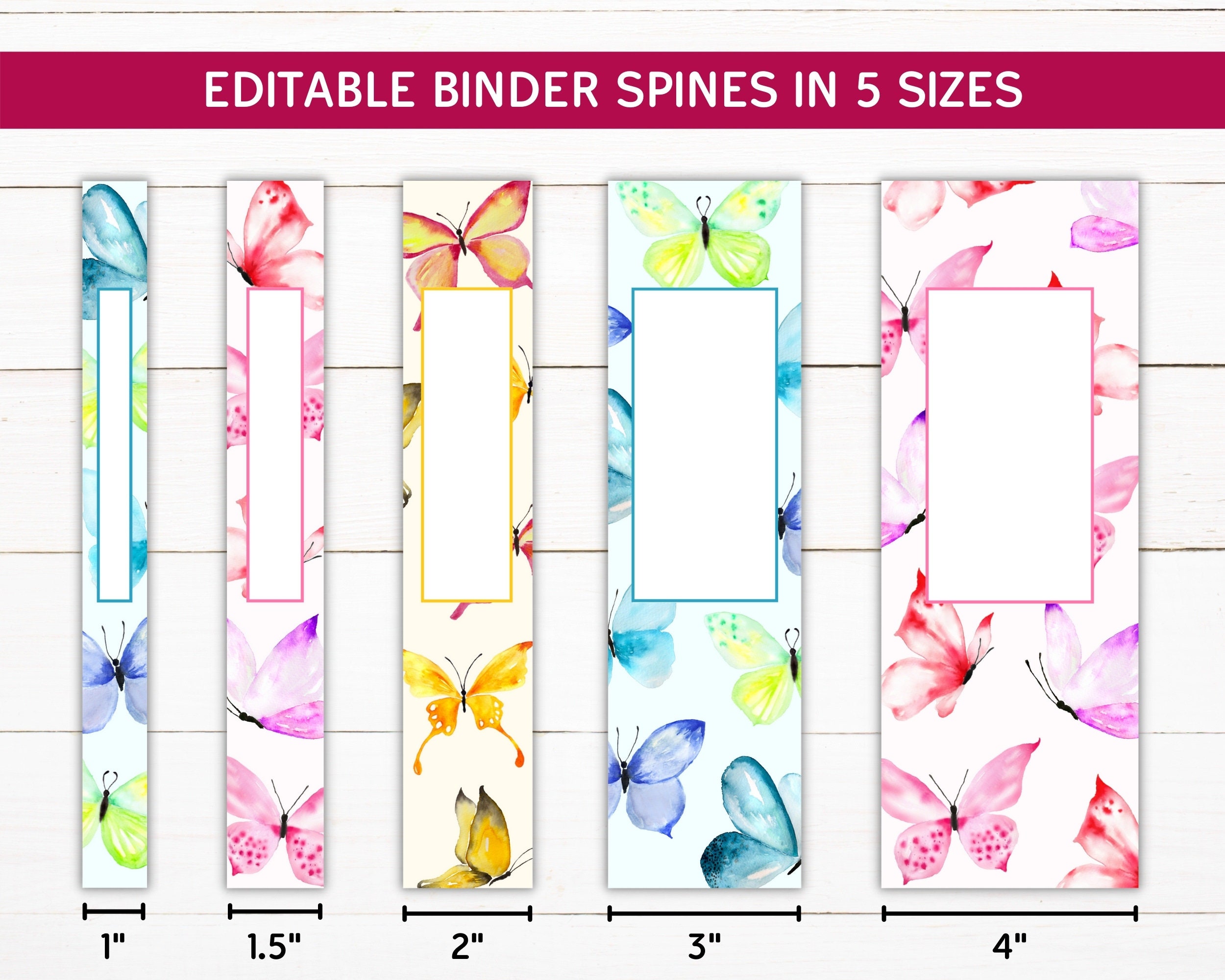 Printable Butterfly Binder Covers Editable Instant Download - Etsy UK